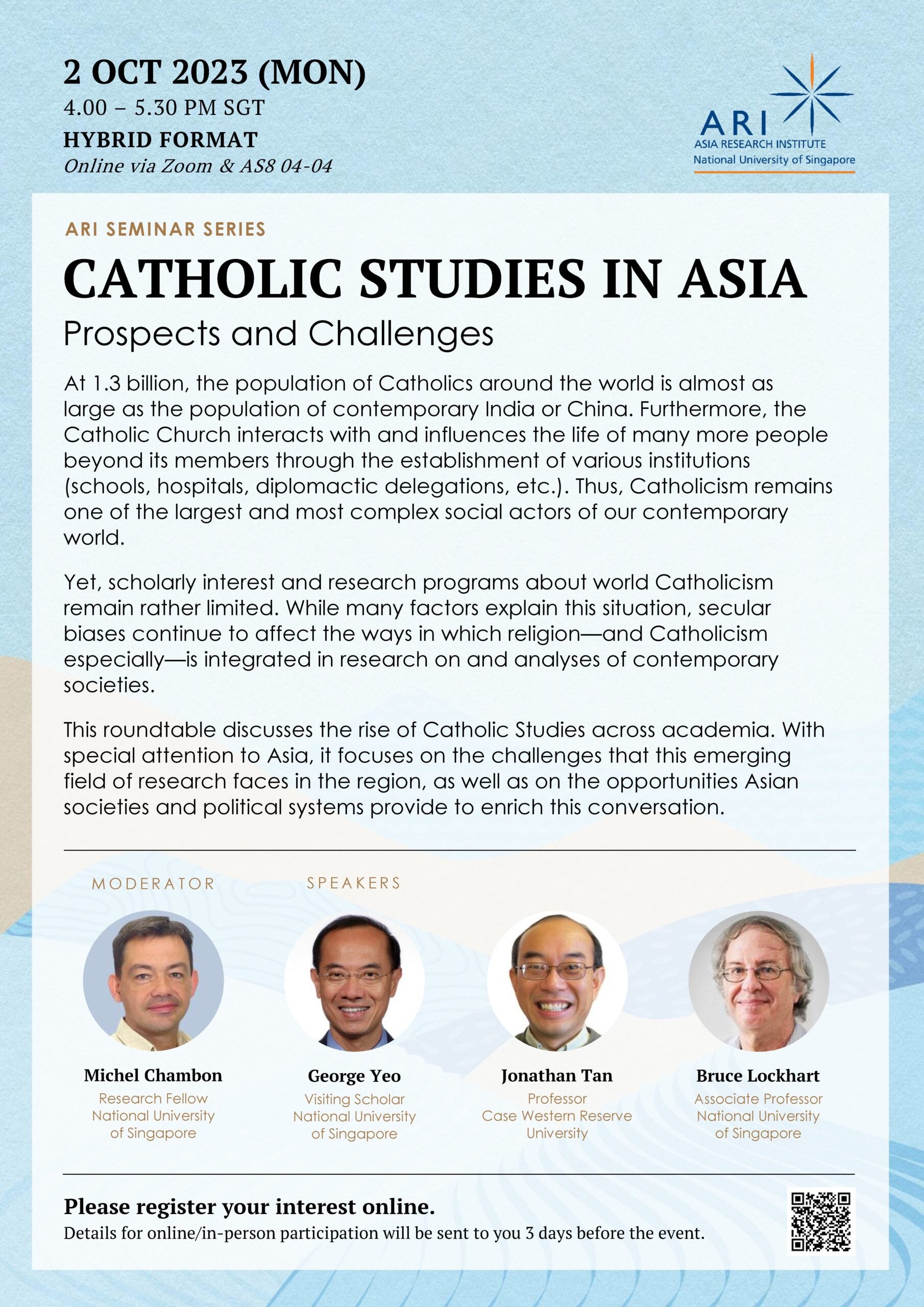 Catholic Studies in Asia: Prospects and Challenges » Asia Research ...